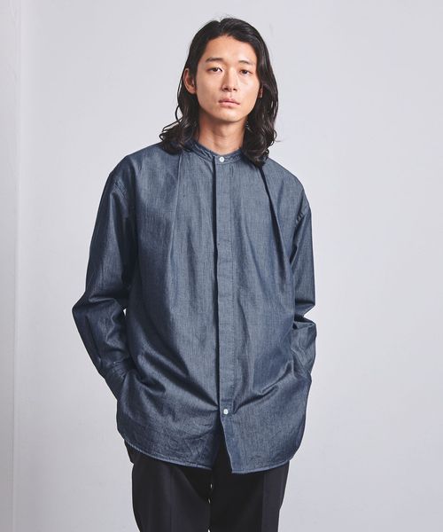 [Special order] CSH-1/Denim stand-up collar shirt